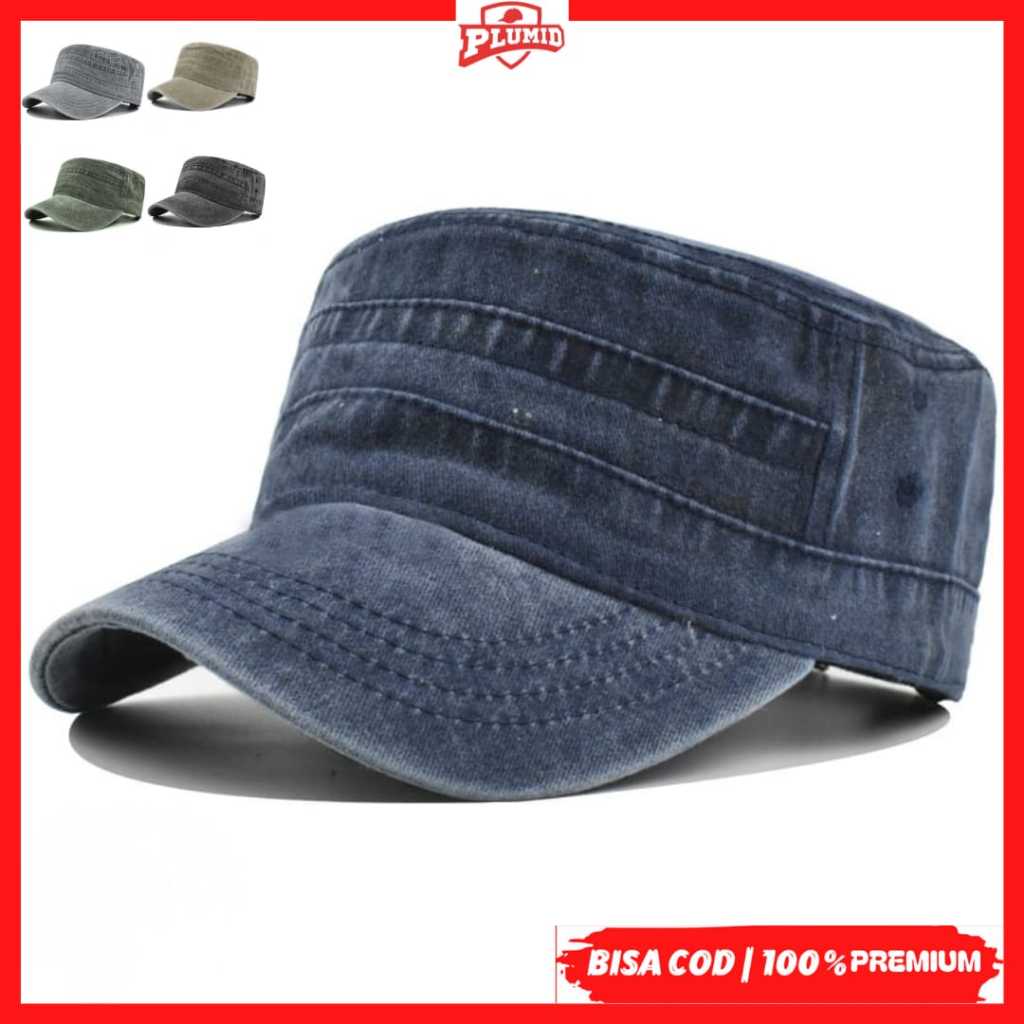 Jual PLUMID - Topi komando polos wash topi militer topi army topi ...
