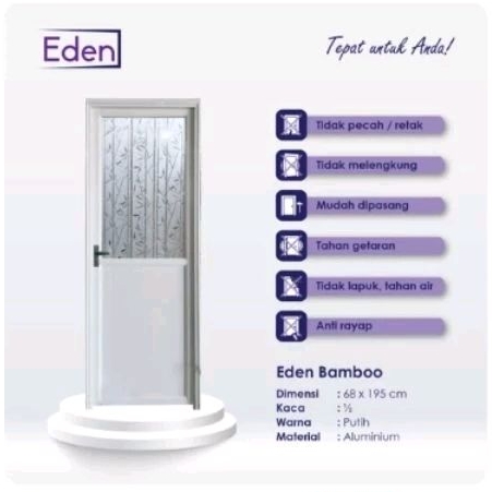 Jual Pintu Kamar Mandi Eden Bamboo HLF Pare Kediri | Shopee Indonesia