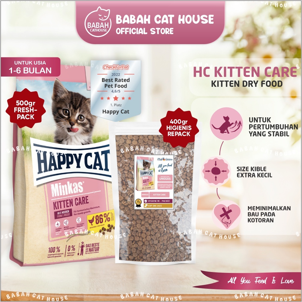 Jual Happy cat Minkas KITTEN CARE 500gr Cat Food Happycat Makanan ...