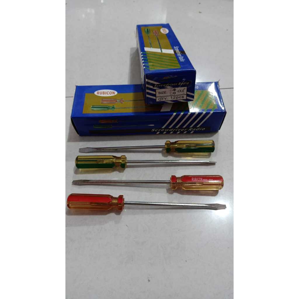 Jual (12pcs / 1 lsn) Obeng Screwdriver Radio merek RUBICON ukuran ...