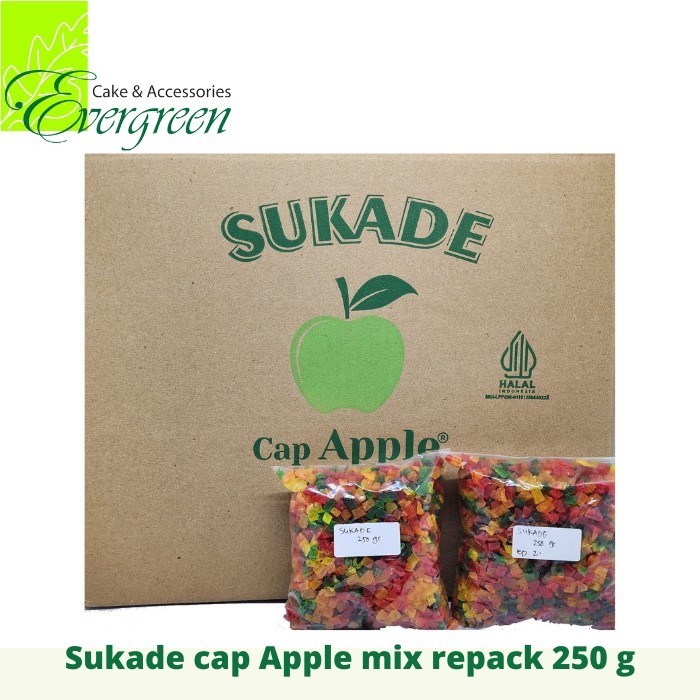 Jual Sukade Cap Apple Mix/Warna-warni repack 250 gram | Shopee Indonesia