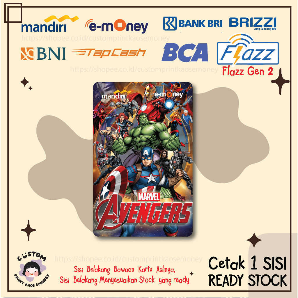 Jual KARTU EMONEY ETOLL SUPERHERO MARVEL AVENGERS KEREN E MONEY ETOLL ...