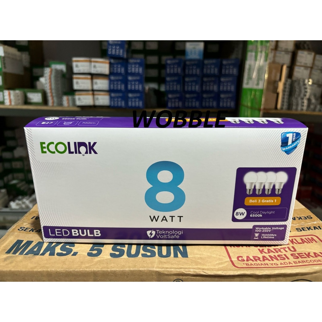 Jual MULTIPACK LAMPU ECOLINK LED BULB ECOLINK 8W 8 W 8WATT 8 WATT PAKET ...