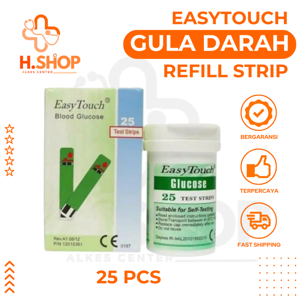 Jual Refill Strip / Stik Gula Darah Easy Touch isi 25 | Shopee Indonesia
