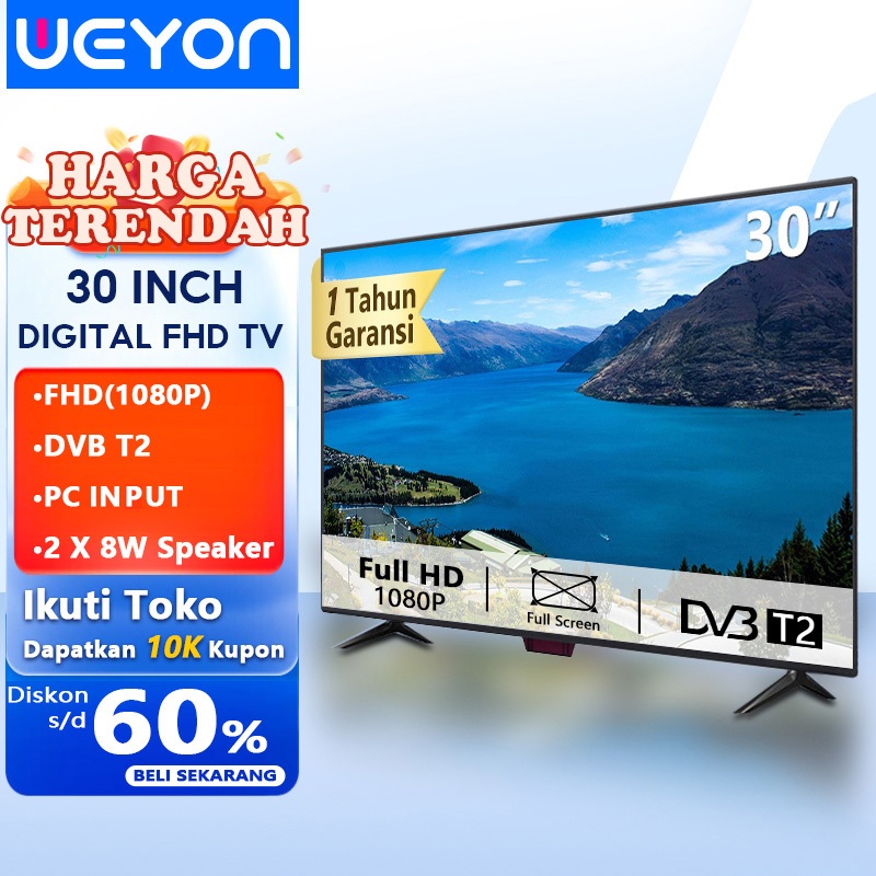 Jual Weyon Sakura TV LED 30 inch /32 inch Smart TV Digital Televisi FHD Youtube-Web Broswer ...