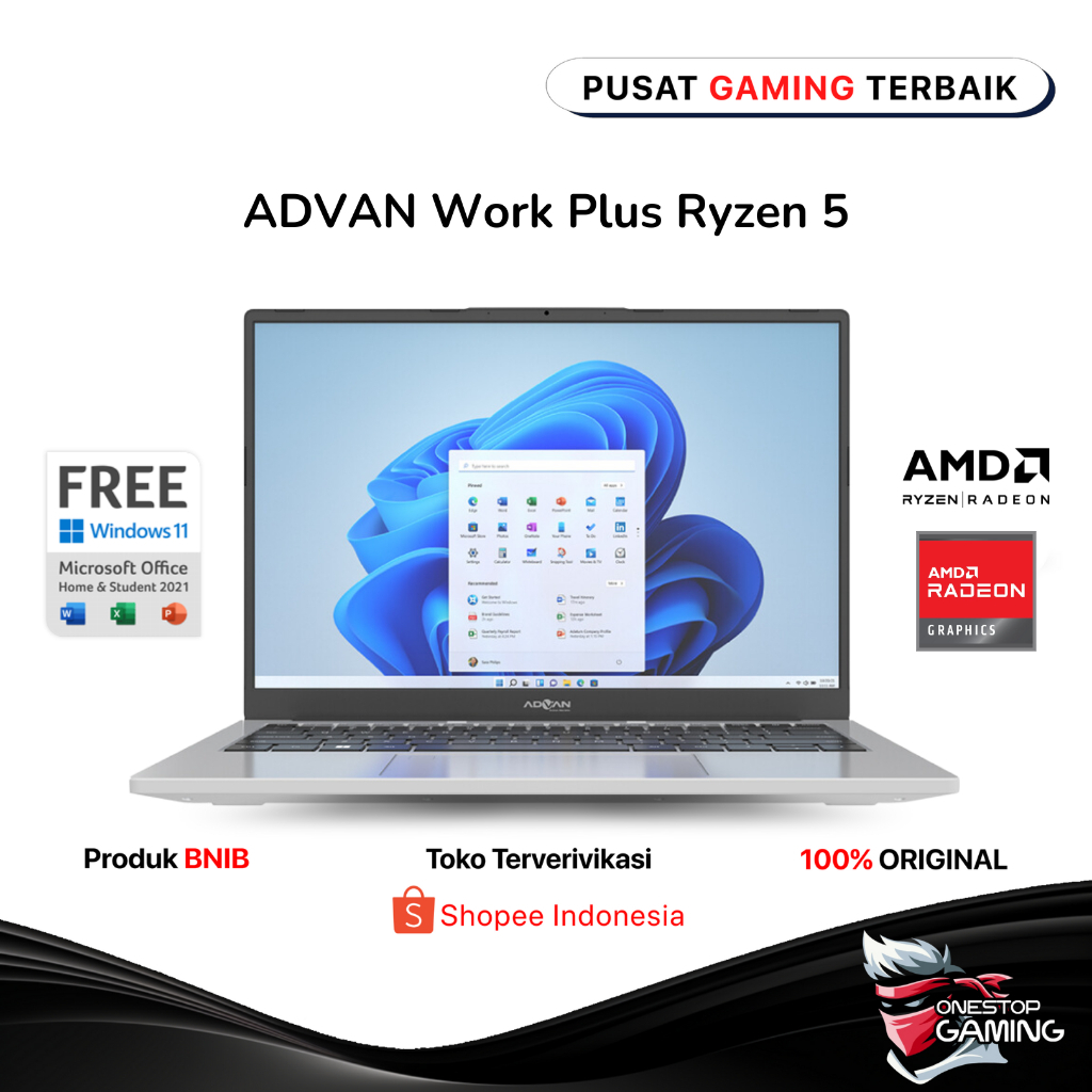 Jual ADVAN Work Plus [Ryzen 5 & Ryzen 7] 6600H 16GB 512GB 14" FHD Win11 ...