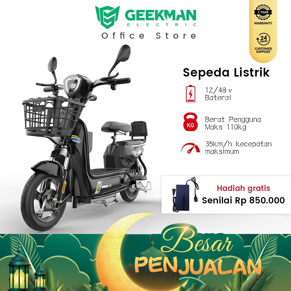 Jual 【Dikirim Dari Pabrik】GEEKMAN Sepeda listrik dewasa Sepeda listrik ...