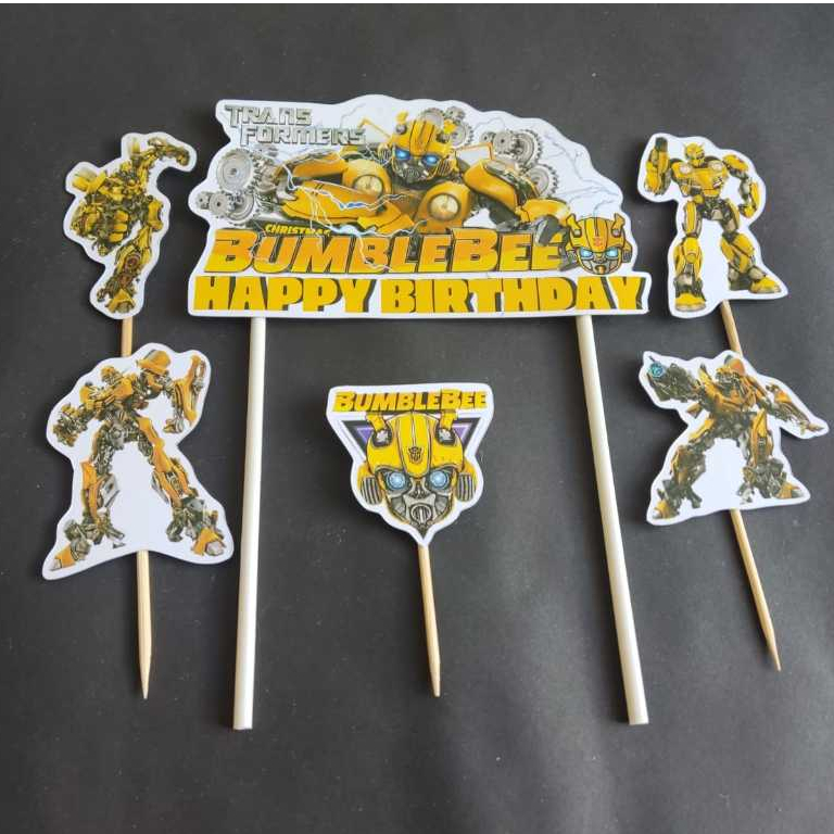 Jual topper robot bumble bee transformer hiasan kue happy birthday ...