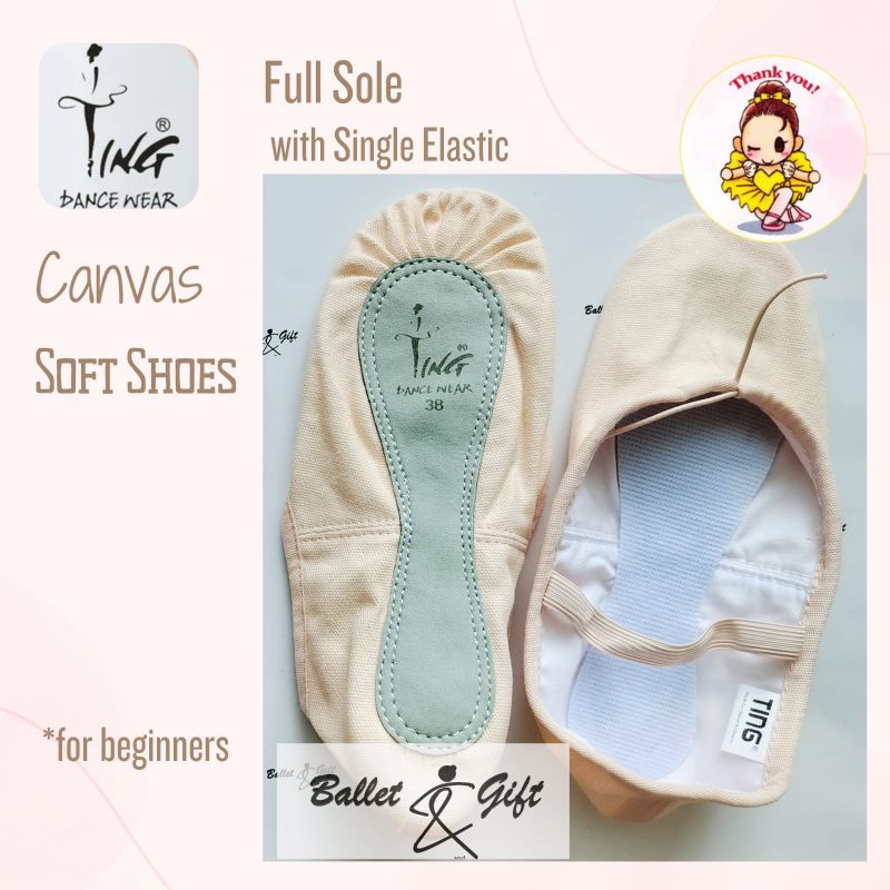Jual Canvas ballet shoes FULL SOLE by Ting ( sepatu ballet ) | Shopee ...