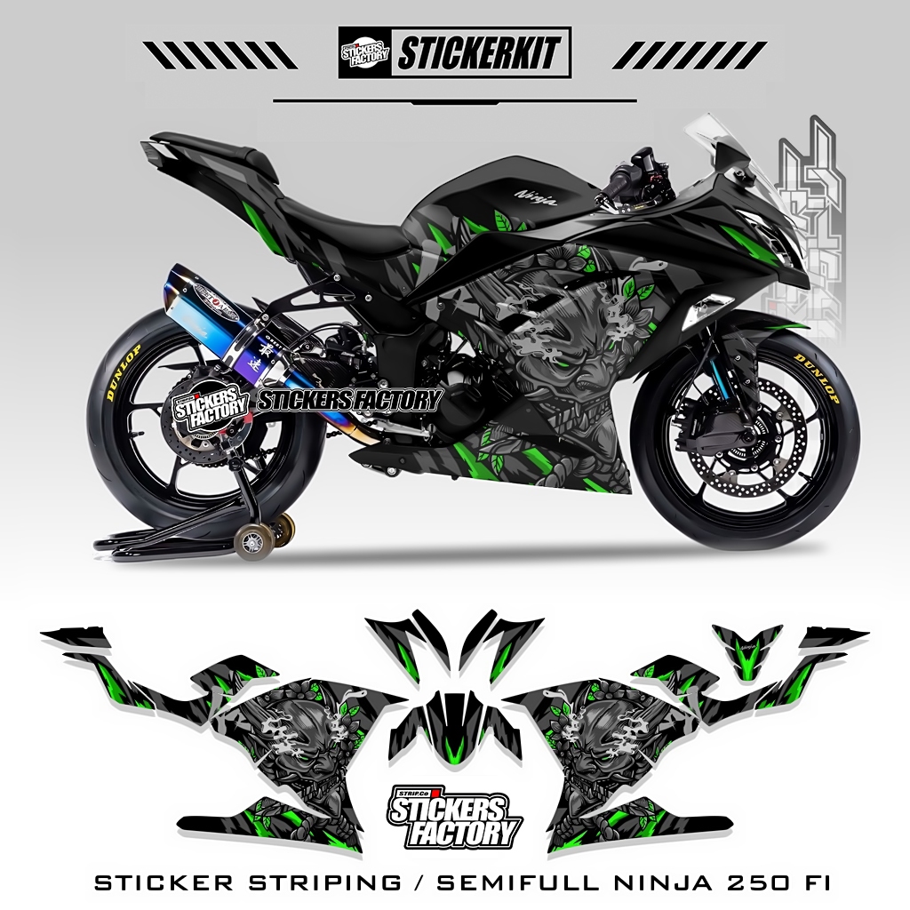 Jual STICKER STRIPING NINJA 250 FI 2013 SEMIFULL / MOTIF 4 / NINJA ...