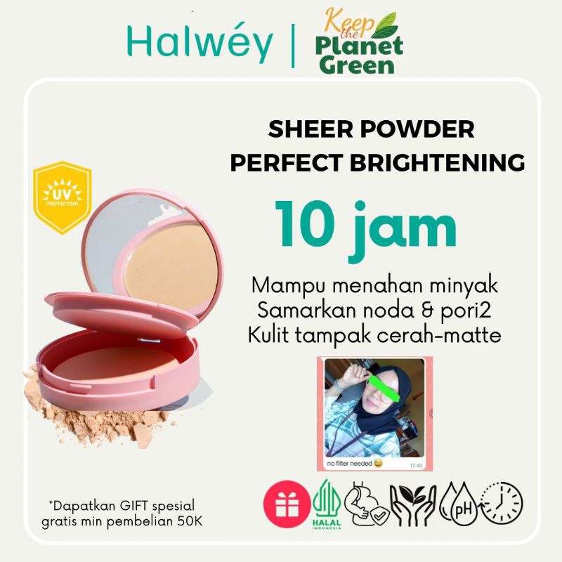 Jual Halwey Sheer Powder Perfect Bright Oil control (Bedak Padat ...