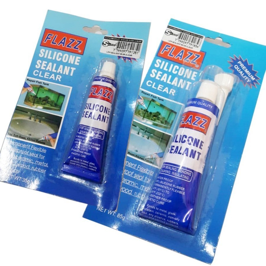Jual Lem Kaca Silikon FLAZZ SILICONE SEALANT CLEAR KECIL DAN BESAR ...