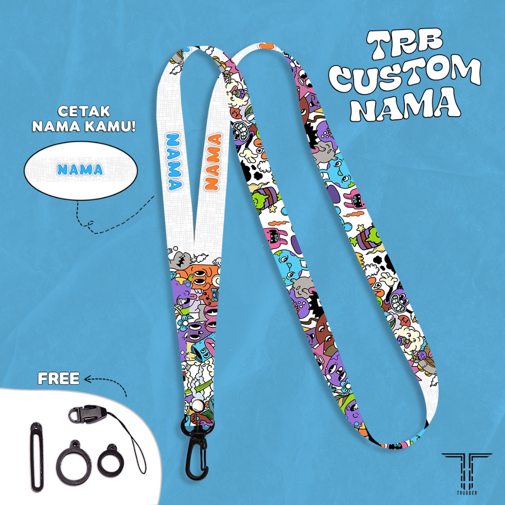 Jual Lanyard Custom Nama Free Oring Holder Lanyard Custom Satuan Tali ...