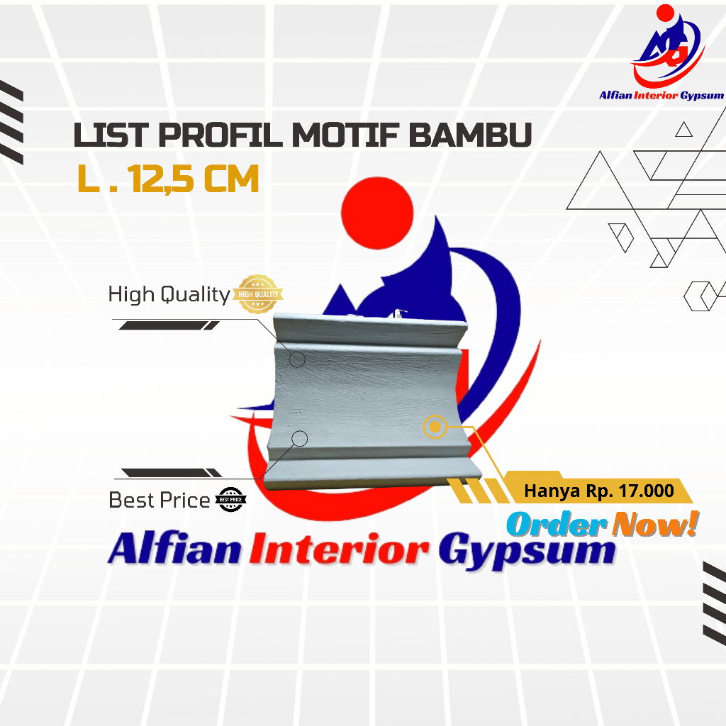 Jual List Profil Gypsum Motif Belah Bambu Ukuran 12 cm | Shopee Indonesia