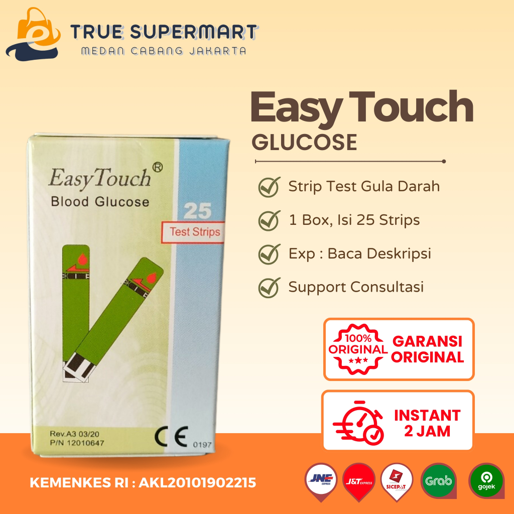 Jual Easy Touch Glucose Strip Test Gula Darah Easytouch Isi 25 Strips ...