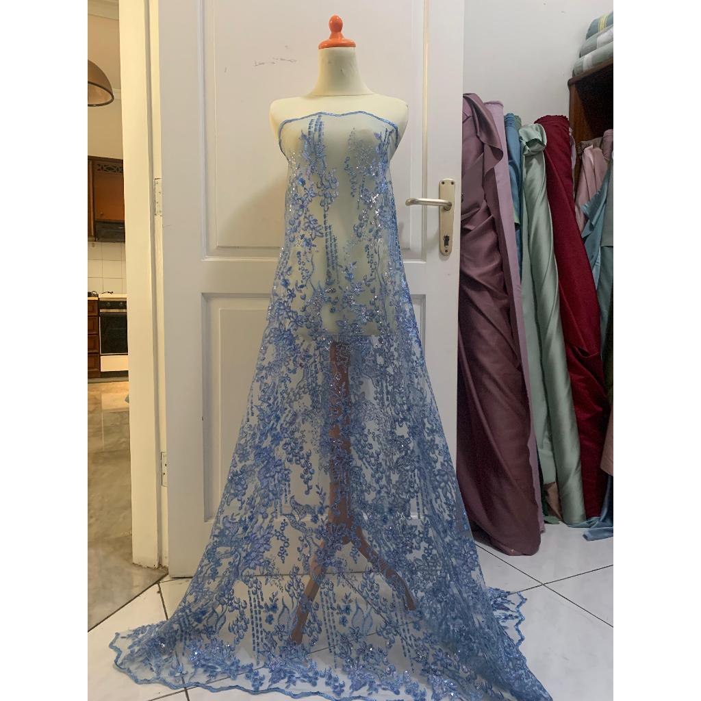 Jual Kain Bahan Kebaya Mewah Brokat Brukat Tile Bordir Payet Gracia ...