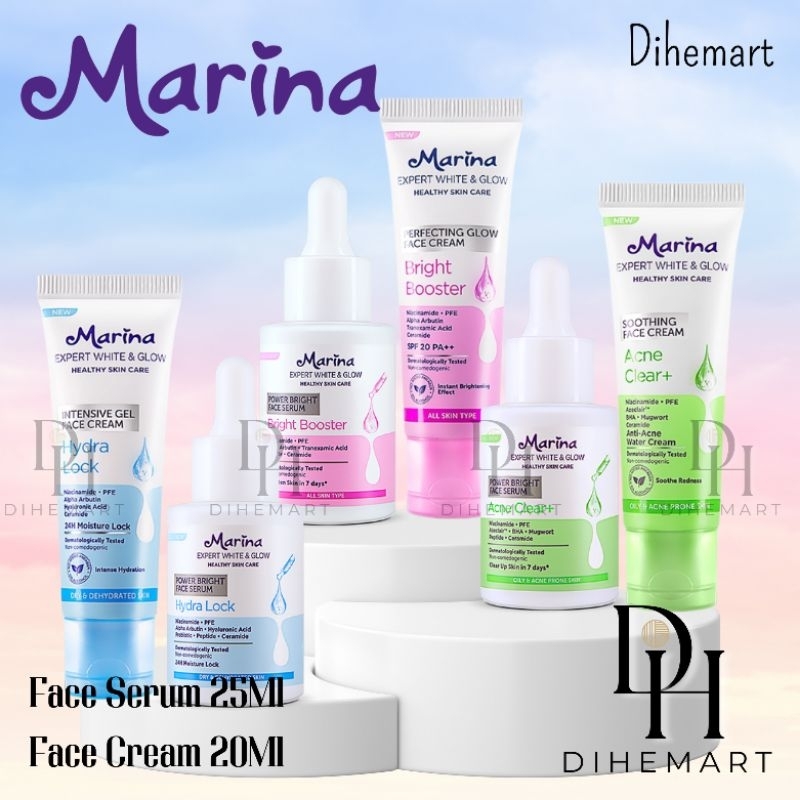 Jual Marina EWG Face Serum 25Ml | Face Cream 20Ml | Night Cream 20Ml ...