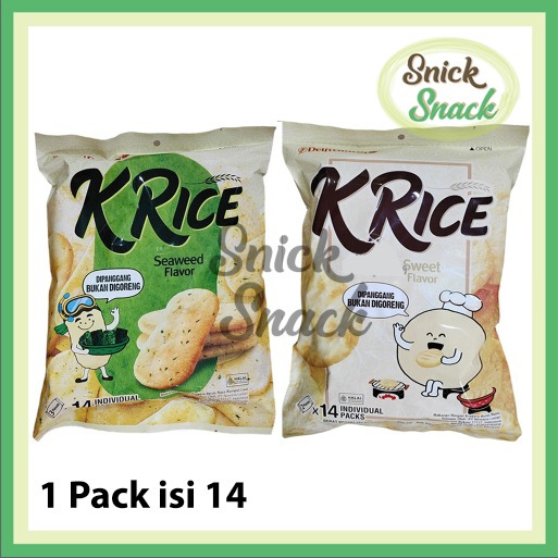 Jual Krice K Rice Crackers Seaweed Sweet isi 14 pack Krekers Beras Rasa ...