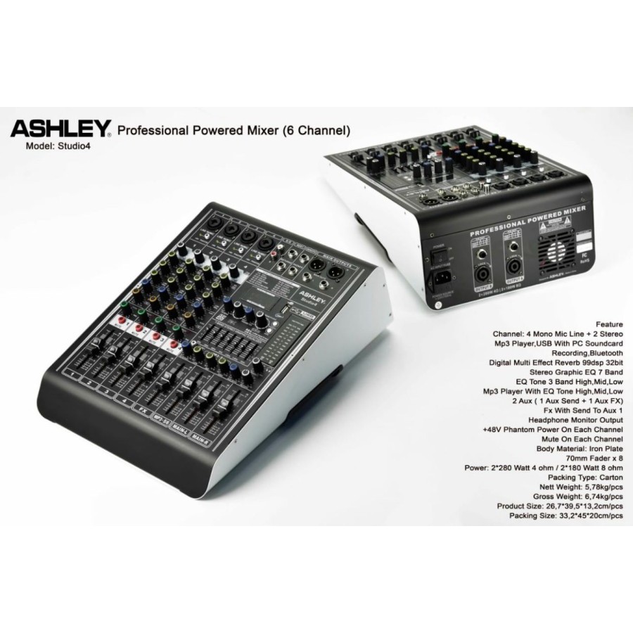 Jual Power Mixer Ashley Studio4 / Ashley Studio 4 Original Mixer Power ...