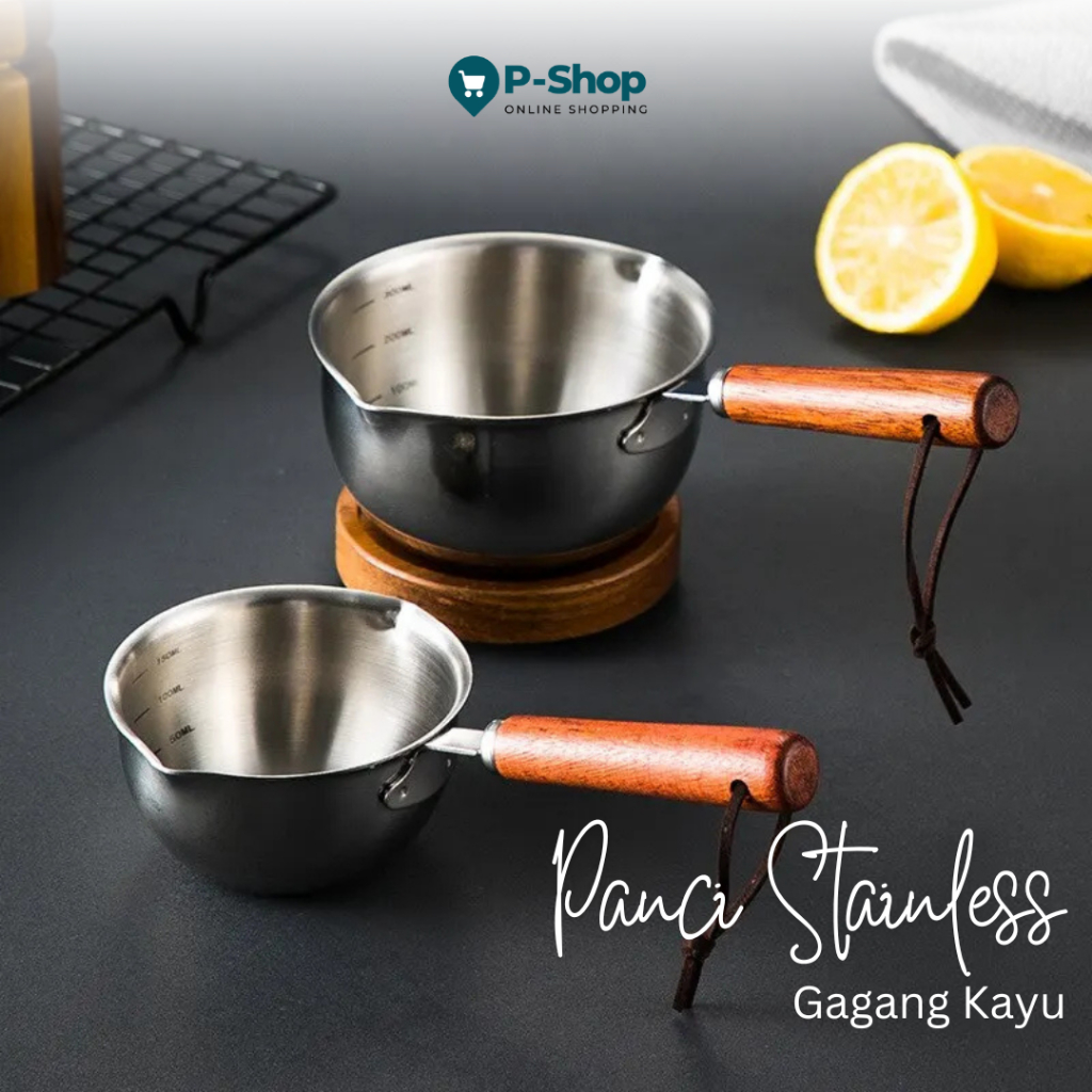 Jual Panci Mini Gagang Kayu Sauce Pan Stainless Steel 304 Dual Drainage ...