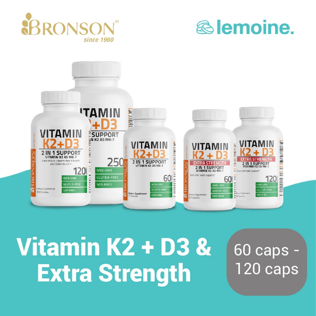 Jual Bronson Vitamin D3 5,000 K2 90 Mcg 60 120 250 dan Extra Strength D3 10,000 K2 120 Mcg ...
