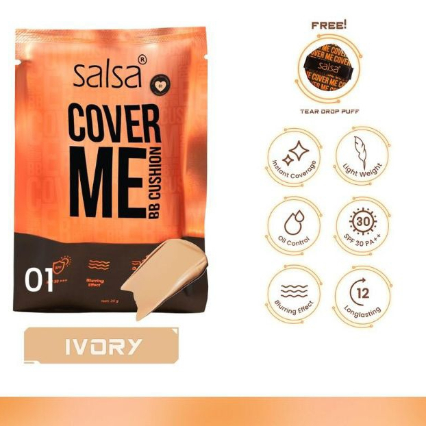 Jual SALSA Cover Me BB Cushion Refill - Semi Matte with Red Algae ...