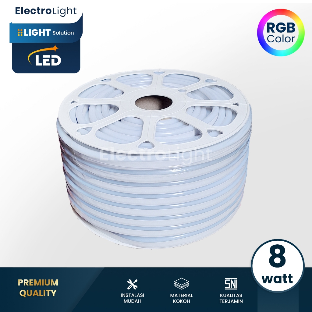 Jual Lampu strip RGB LED neon flex 220V full color 1 roll 50 meter ...