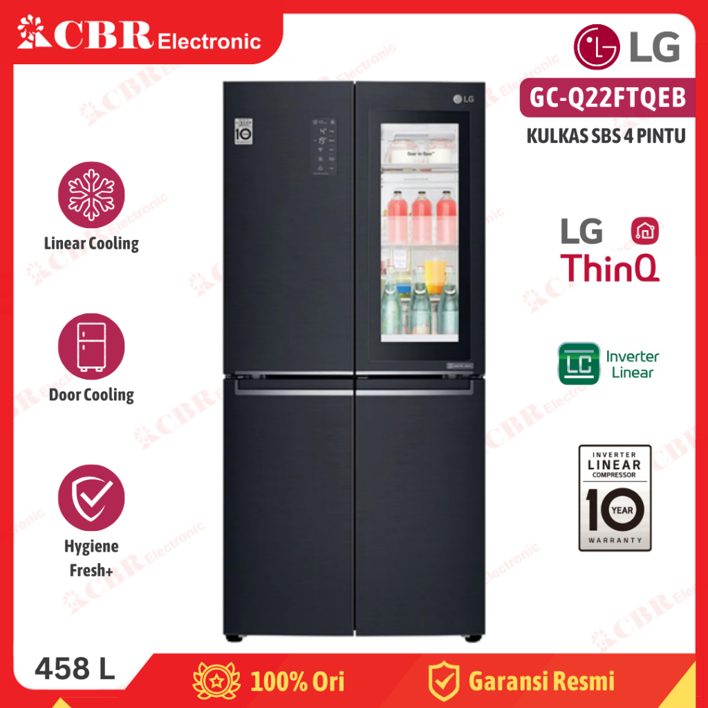 Jual Kulkas LG Side By Side 4 Pintu GC-Q22FTQEB / 458 L | Shopee Indonesia