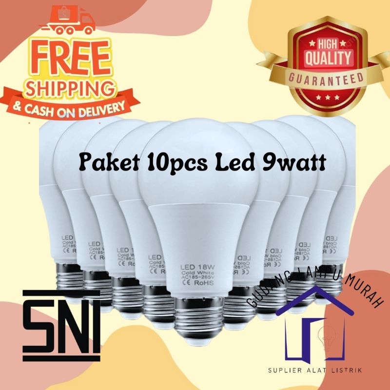 Jual Paket 10pcs Led 9watt Terang PUTIH Kualitas Garansi Led Murah 9 ...