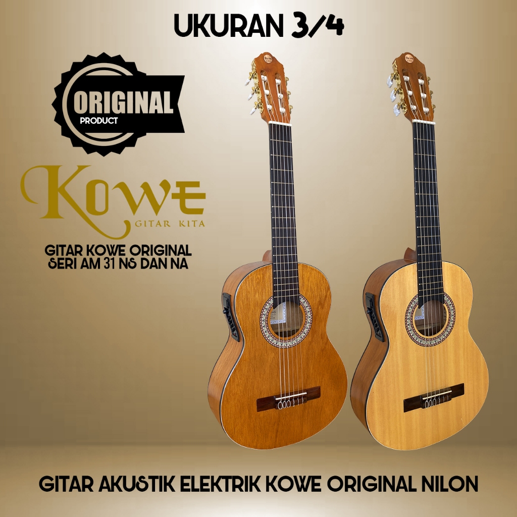 Jual Gitar Merk Kowe Akustik Original Ukuran 3/4 Nilon | Shopee Indonesia