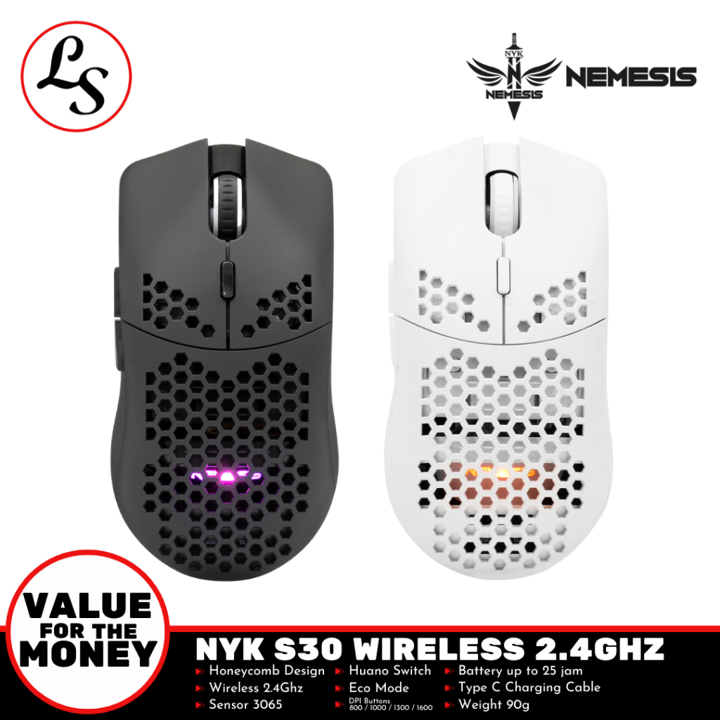 Jual NYK GAMING MOUSE Nemesis S30 Wireless 2.4Ghz Rechargeable Battery ...