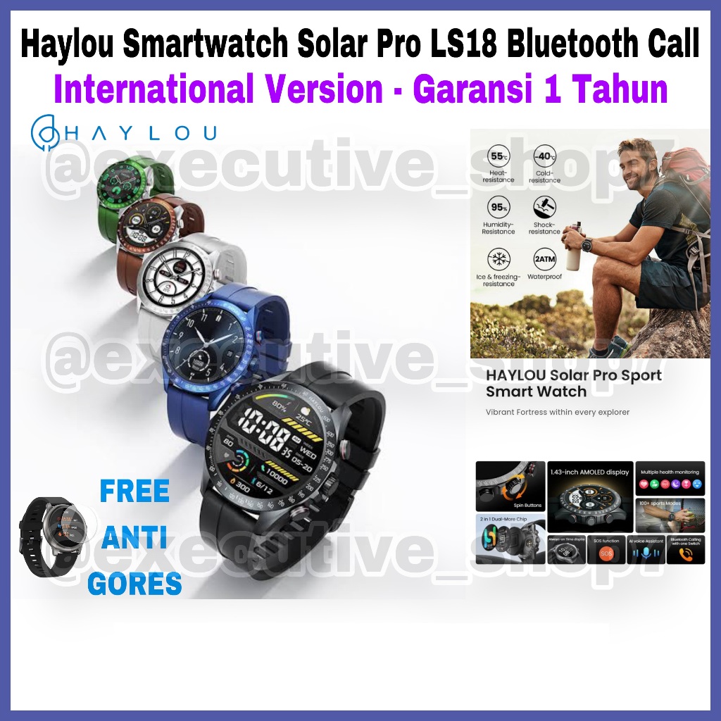 Jual Haylou Smartwatch Solar Pro LS18 Bluetooth Call - International ...