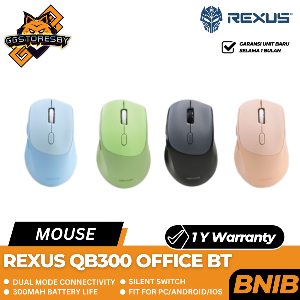 Jual Rexus Qb300 Office Bt Wireless Mouse | Shopee Indonesia