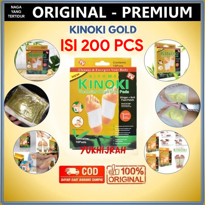 Jual KINOKI GOLD GINGER ORIGINAL PREMIUM ISI 200 PCS KOYO KAKI PENYERAP RACUN DETOX FOOT PATCH ...