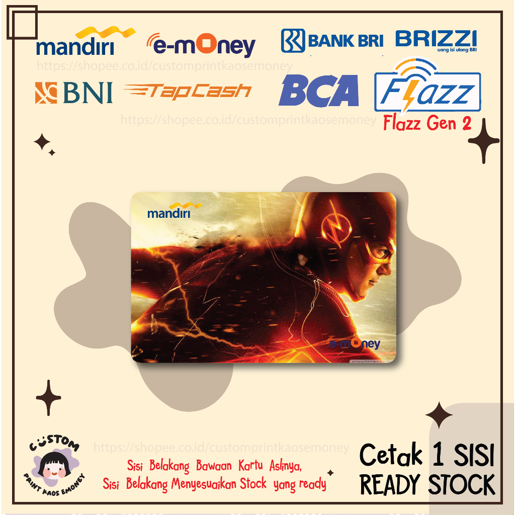 Jual KARTU EMONEY ETOLL SUPERHERO DC COMIC THE FLASH HERO E MONEY ETOLL MANDIRI FLAZZ BCA GEN 2 ...