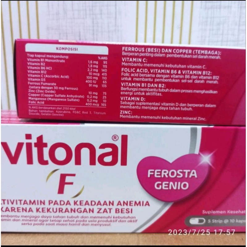 Jual Termurah !! VITONAL F per strip multivitamin dan minera | Shopee ...