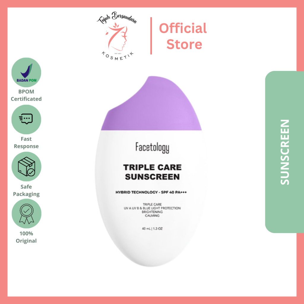 Jual Facetology Triple Care Sunscreen SPF 40 PA+++ 40ml | Shopee Indonesia