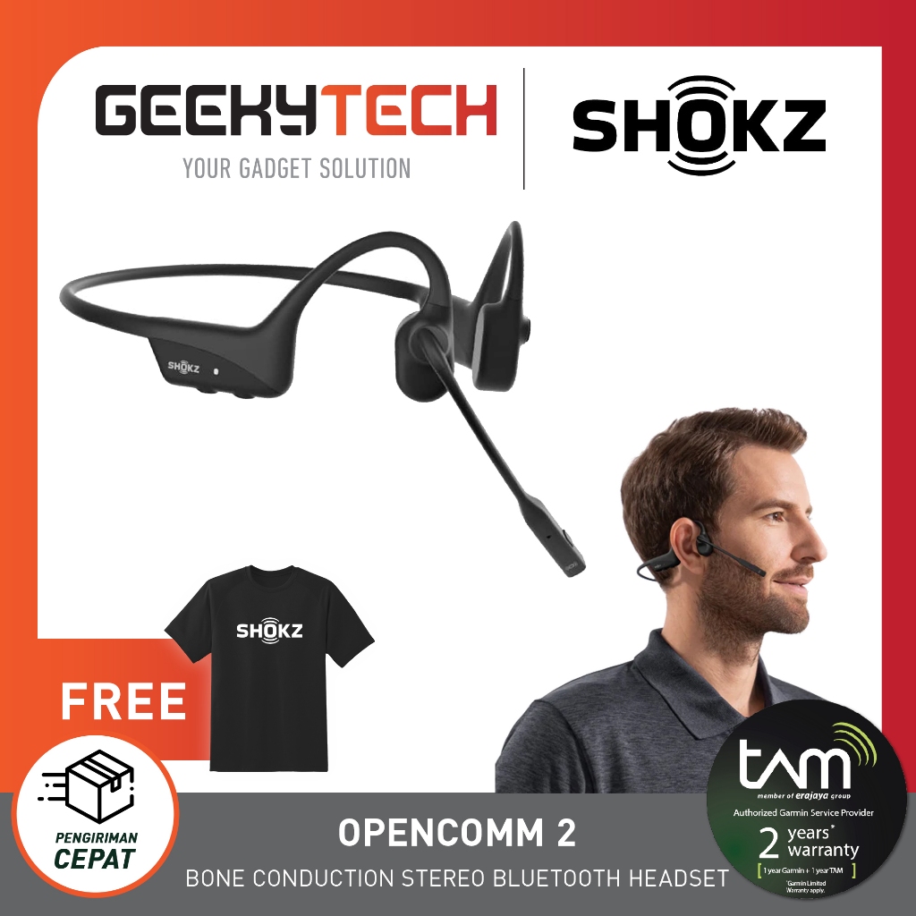 Jual Shokz OpenComm 2 Headset Bluetooth - Garansi Resmi TAM | Shopee ...