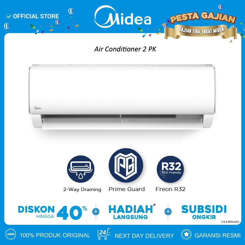 Jual Midea AC Standard 2 PK R32 Series MSAF-18CRN2X (Unit Indoor ...