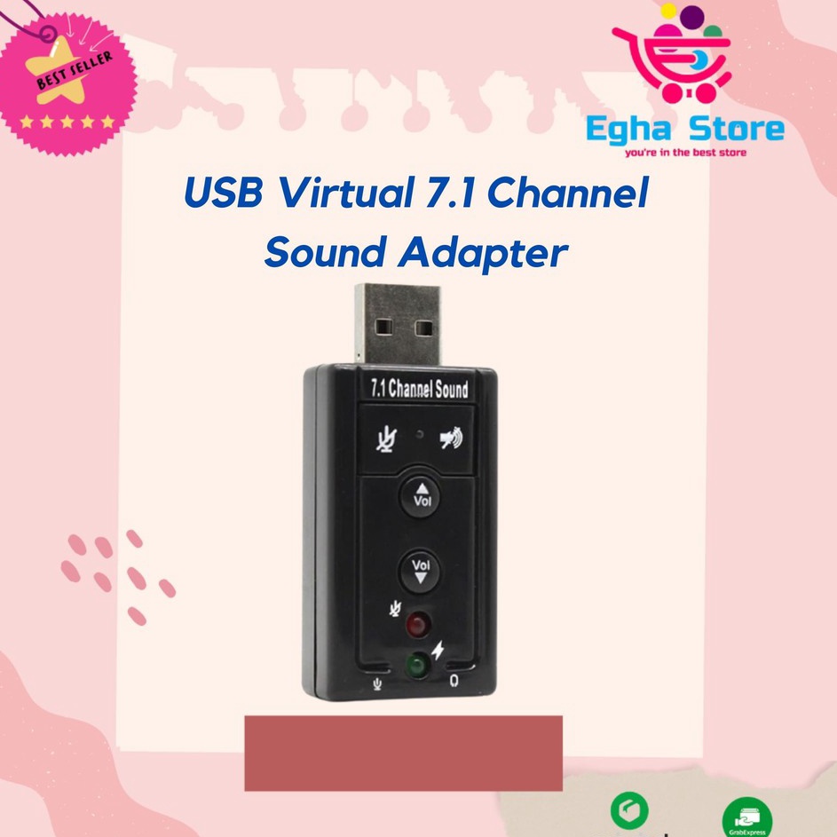 Jual GRC USB 2 Sound Adapter 71 Channel Sound to PC External Sound Card ...