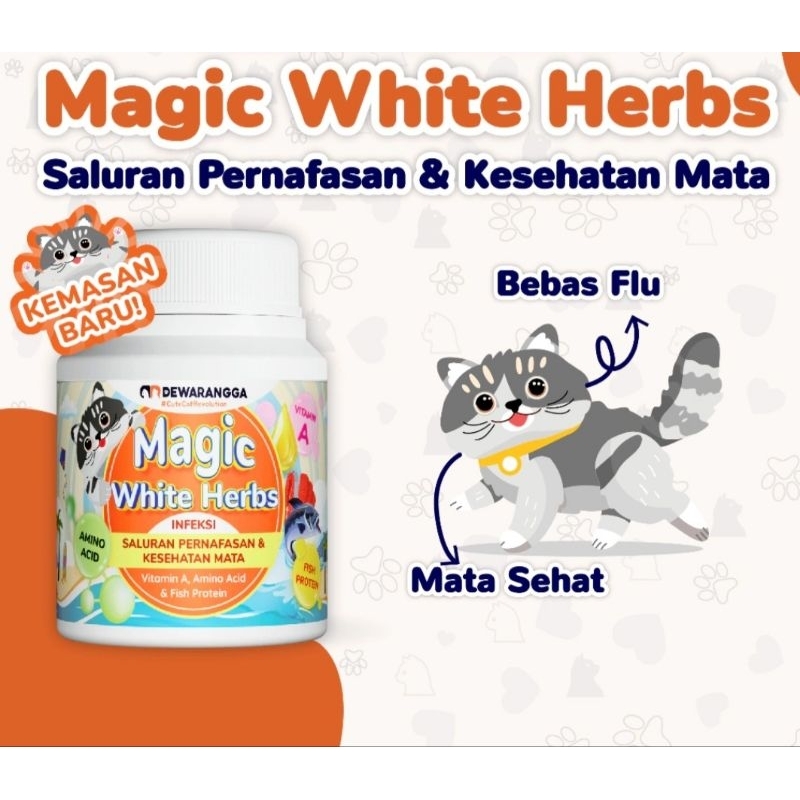 Jual Vitamin Kucing Flu Ampuh Obat Kucing Bersin Magic White Herbs ...
