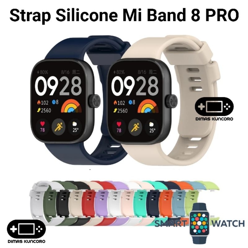 Jual Strap Silicone Mi Band 8 PRO silicon smartband xiaomi tali jam tangan | Shopee Indonesia