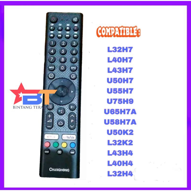 Jual REMOT TV CHANGHONG ORIGINAL SMART ANDROID NETFLIX YOUTUBE | Shopee ...
