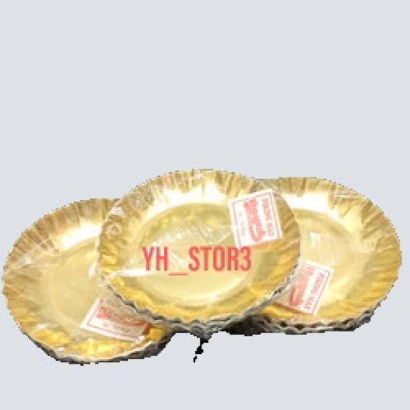 Jual 10pcs Piring Kertas Tart Cake Piring Kue Ulang tahun Mas Kecil Paper Plate Bolu Ultah Emas ...