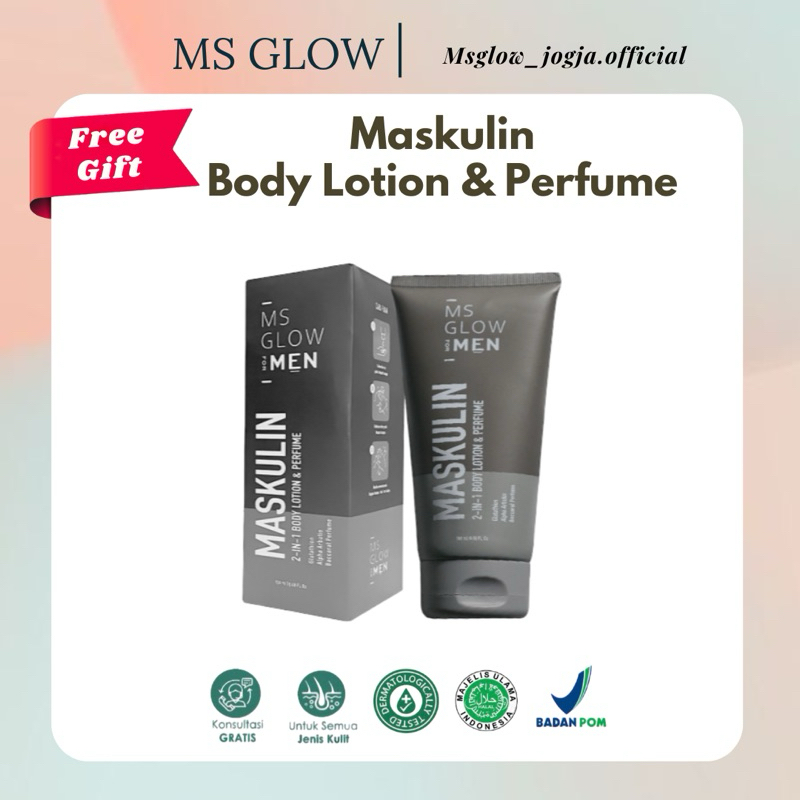 Jual Maskulin Ms Glow For Men 2in1 Body Lotion & Perfume | Shopee Indonesia