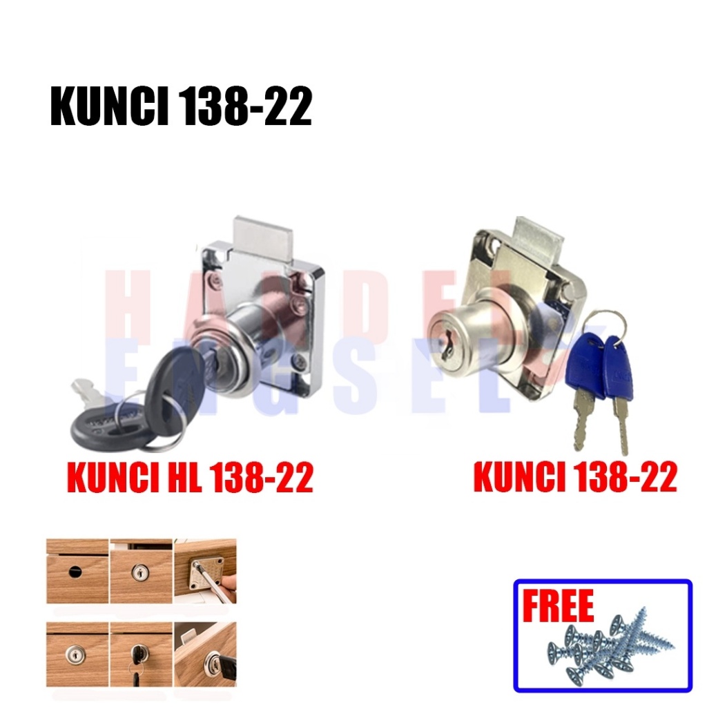 Jual Kunci Pintu Lemari Huben Twin 138 - 22 / Kunci Drawer Lock / Kunci Pintu Laci Lemari Besi ...
