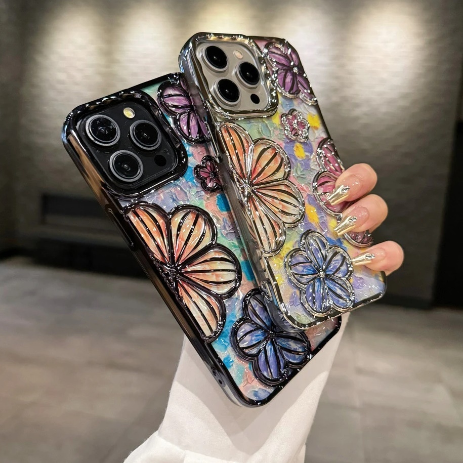Jual KOREAN FLORAL Case iPhone 15 14 13 12 11 Promax Pro Max Luxury ...