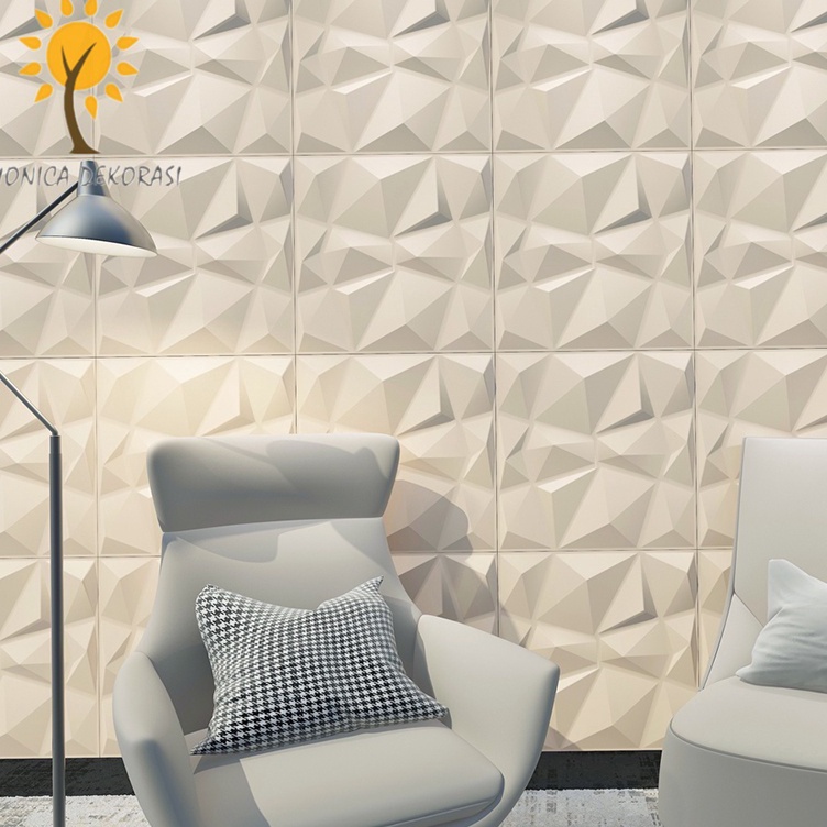 Jual RlJ COD Wallpaper Foam 3D Batik Panel Diamond Triangle Dinding ...