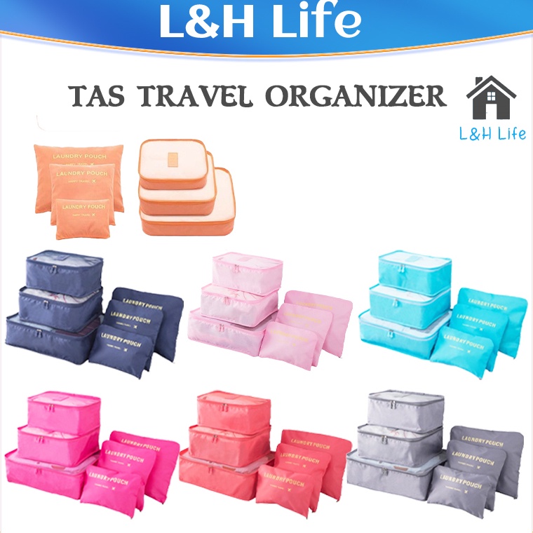 Jual TREND TERBARU Tas Travel Organizer 6IN1 Travel Laundry Storage Tas ...