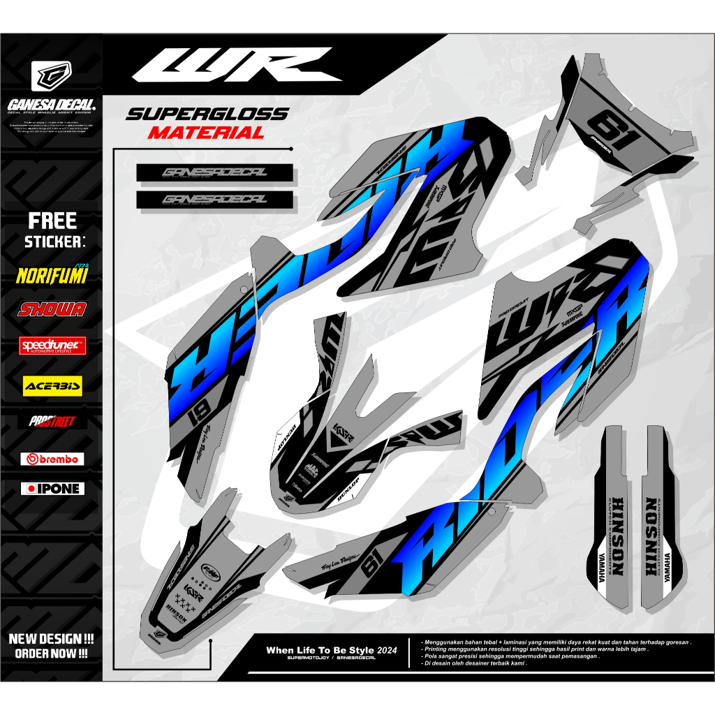 Jual Decal Stiker wr155 full body Supermoto - Stiker Motor Trail Yamaha ...
